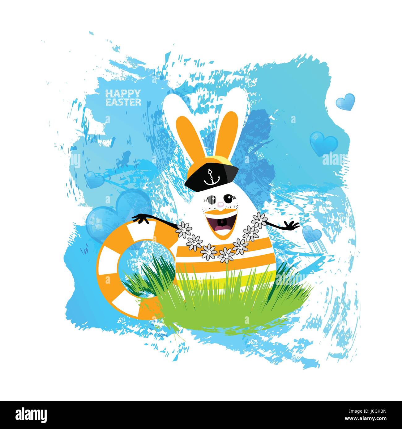 Easter illustration for your design. Cheerful egg-rabbit symbol of a ...