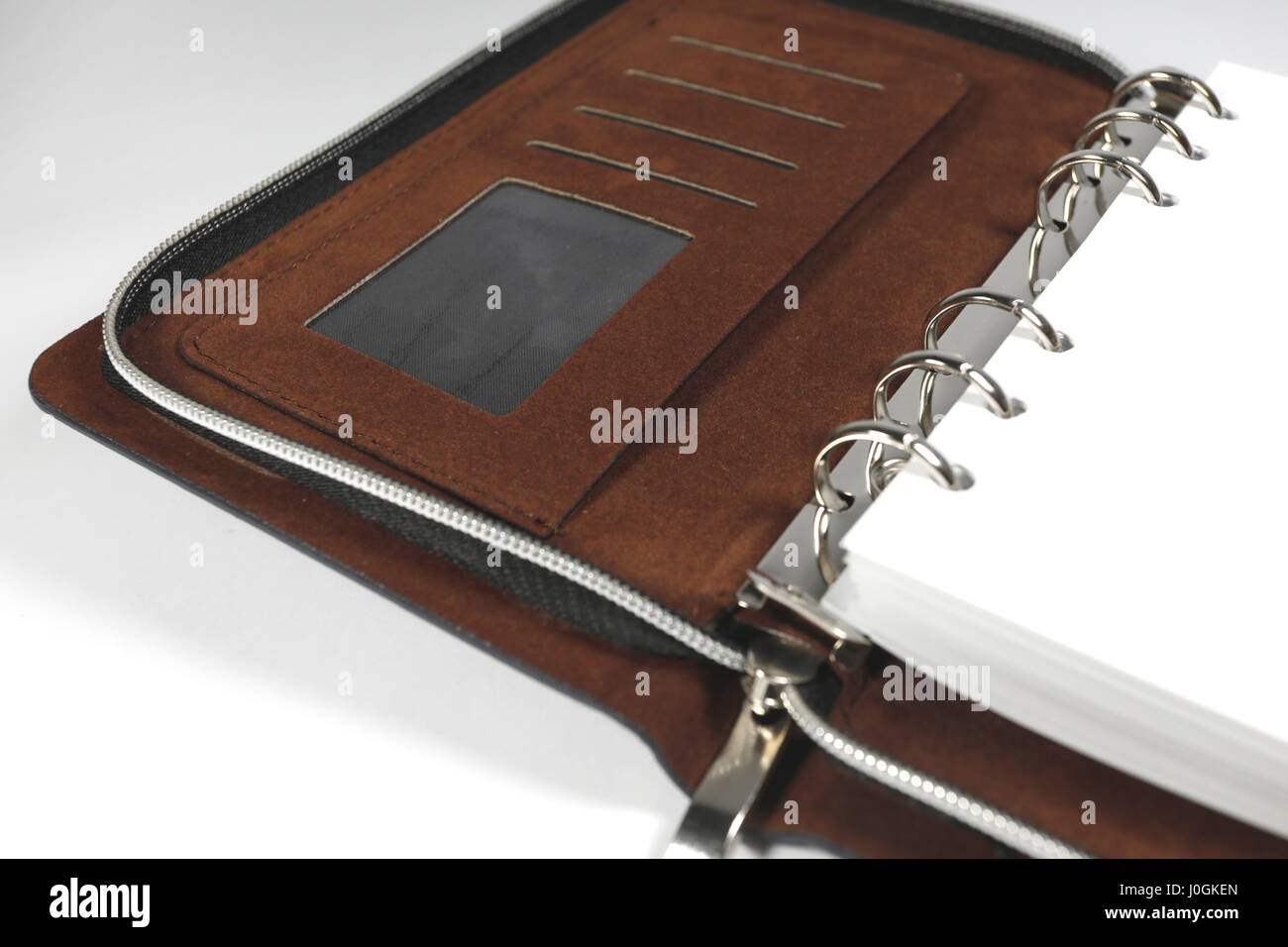 Notebook with leather cover isolated on white background Stock Photo ...