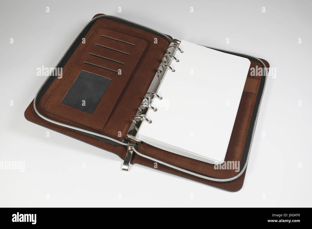 Notebook with leather cover isolated on white background Stock Photo ...