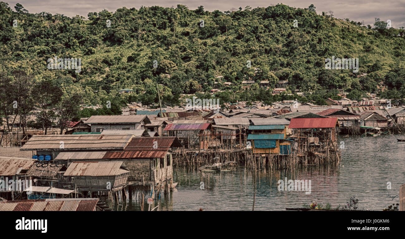 blur philippines house in the slum for poor people concept of poverty ...