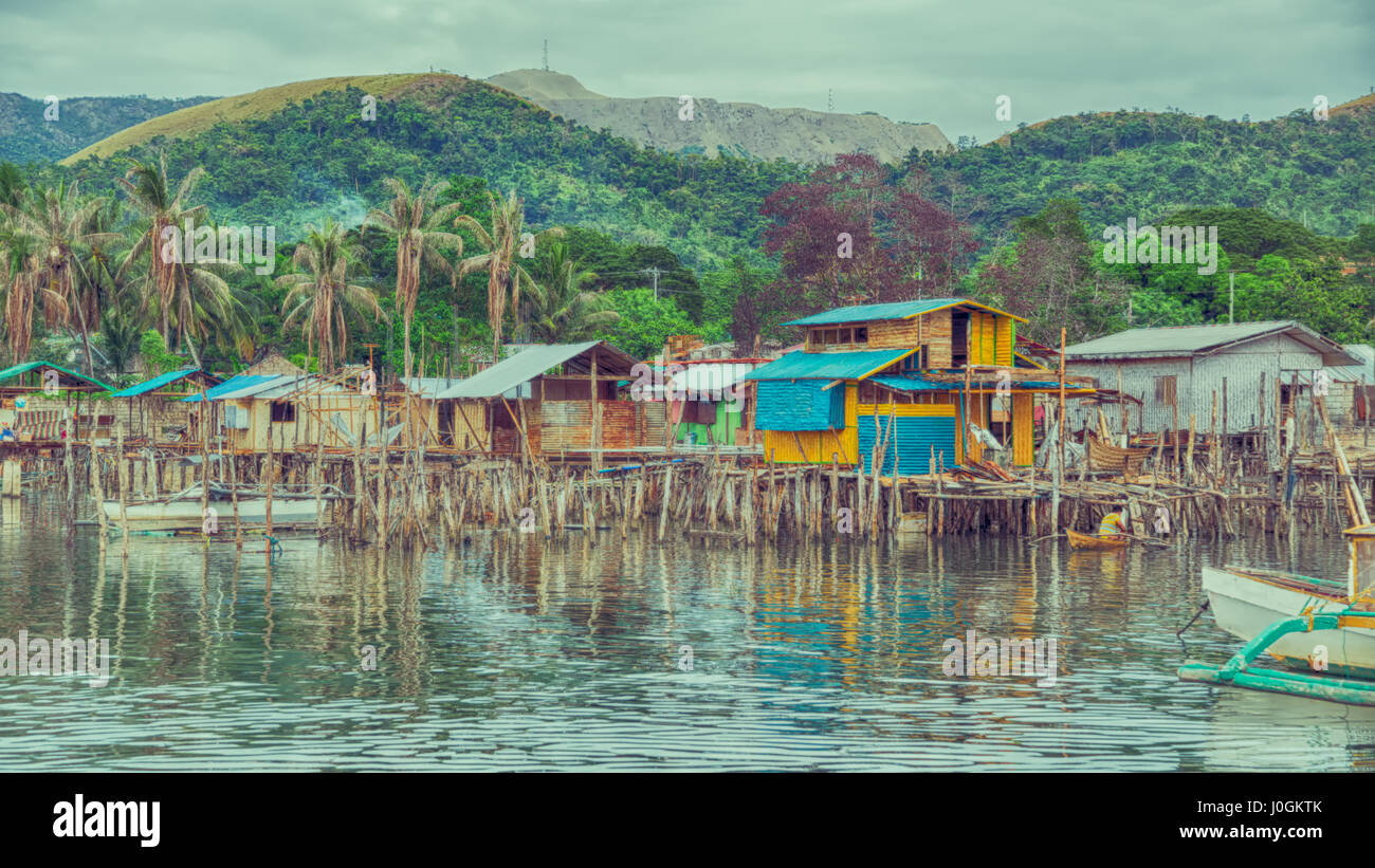 blur philippines house in the slum for poor people concept of poverty ...