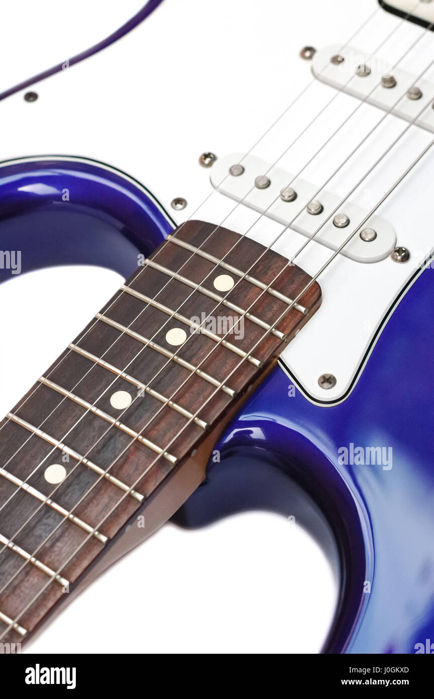 midnight blue electric guitar with rosewood fretboard Stock Photo - Alamy