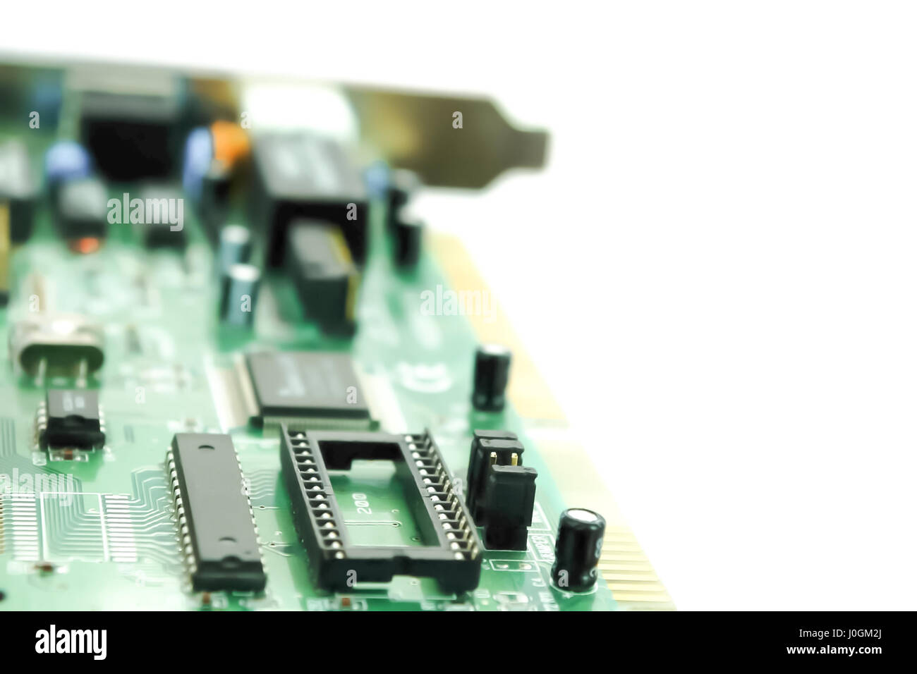 computer circuitboard closeup isolated on white Stock Photo - Alamy