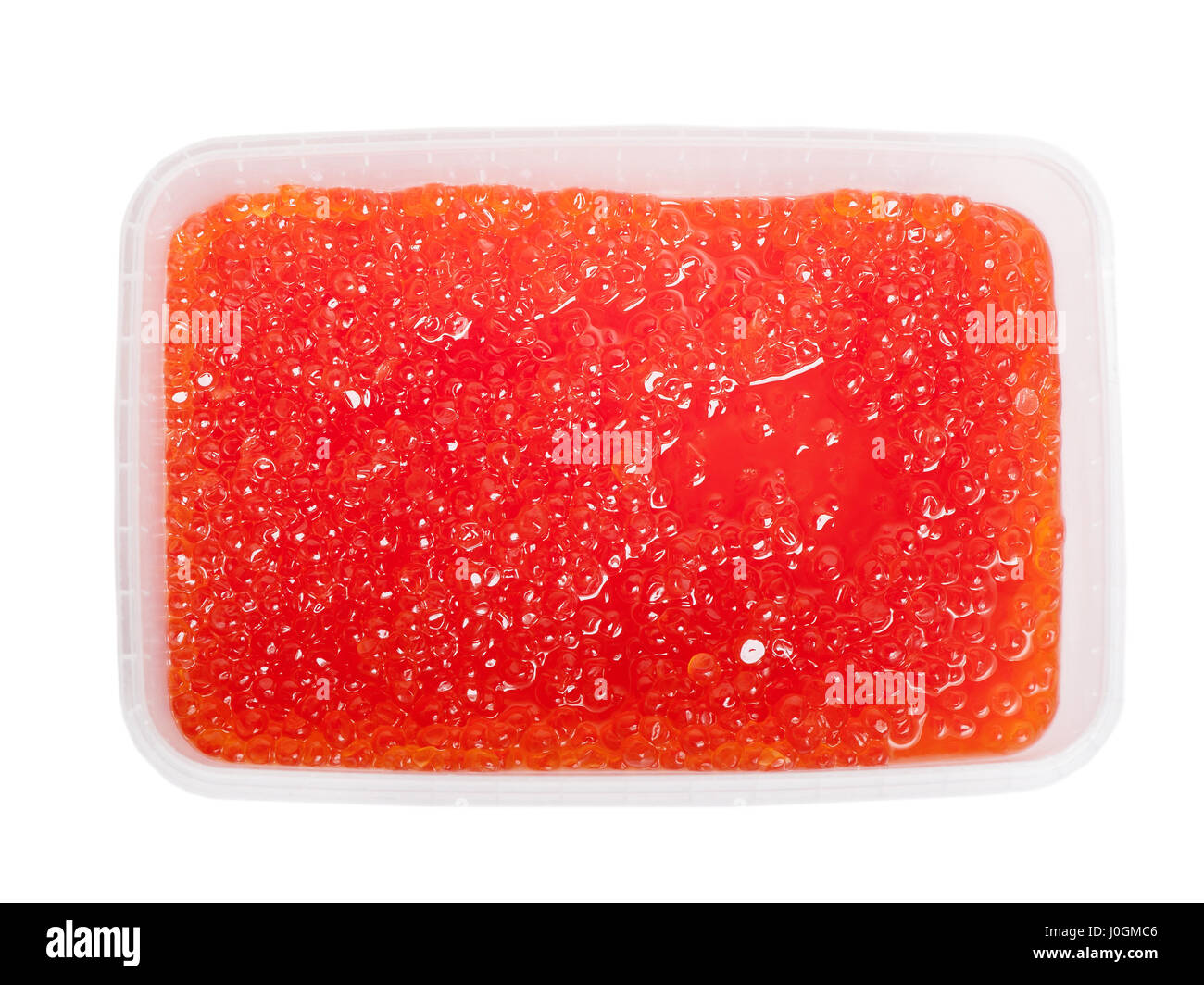Red caviar in container isolated on white background Stock Photo - Alamy