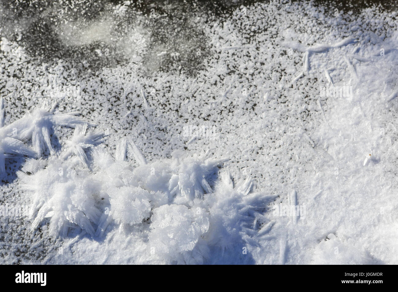 Texture of the snow and ice on the river, background Stock Photo - Alamy