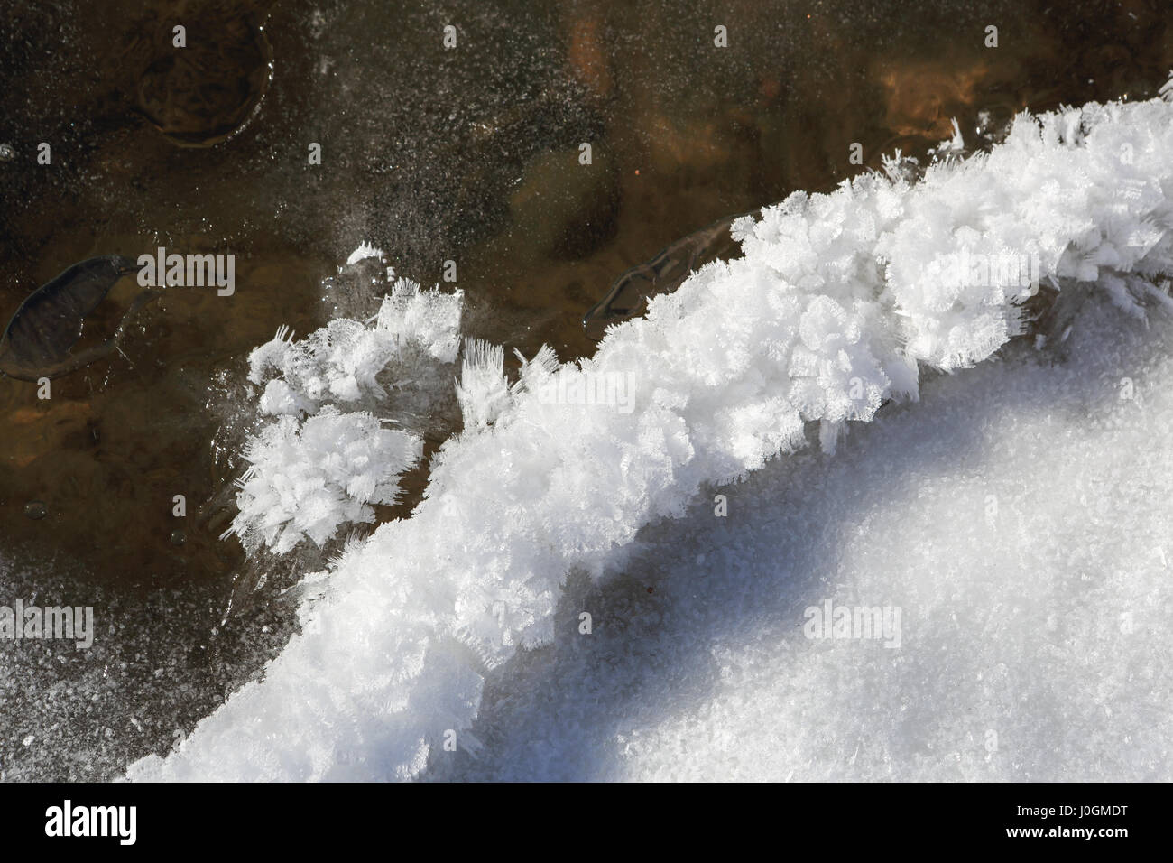 Texture of the snow and ice on the river, background Stock Photo - Alamy