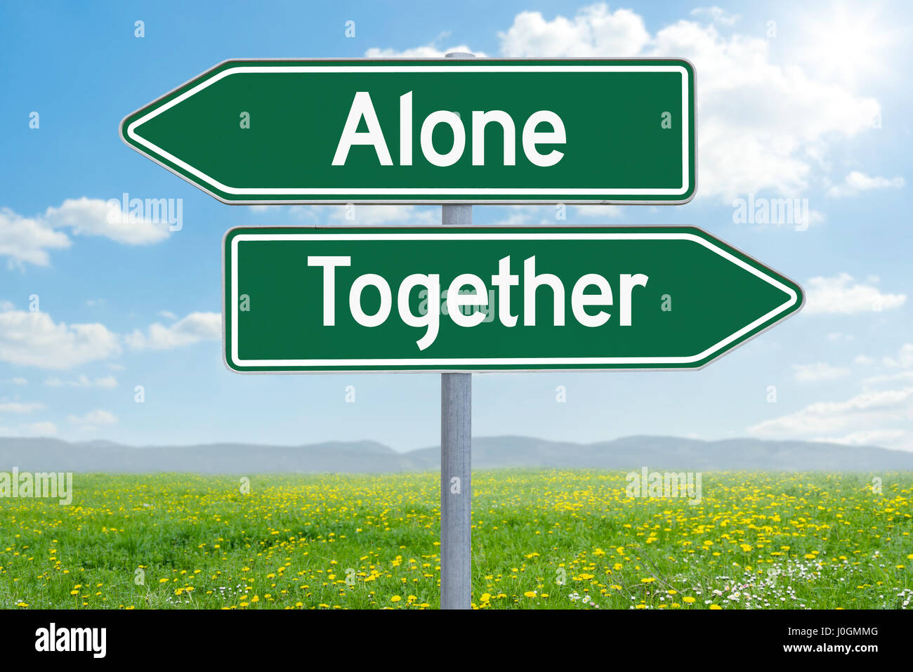 Two road signs together hi-res stock photography and images - Alamy