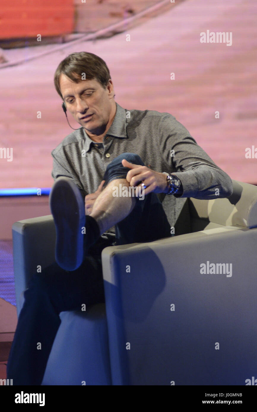 Tony Hawk, a guest on Italian talk show 'Che tempo che fa,' broadcast ...