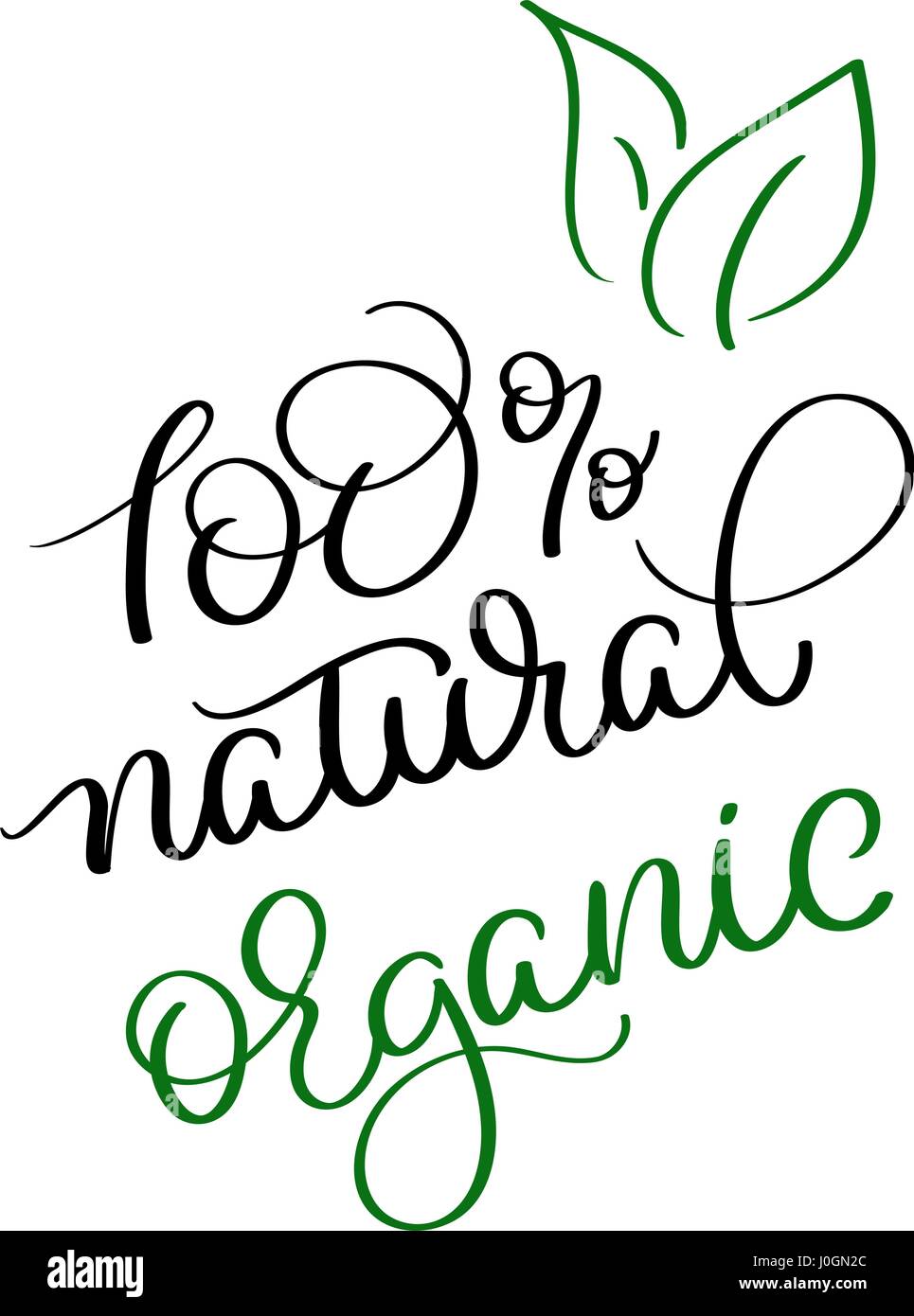 100 natural organic vector vintage text on white background ...