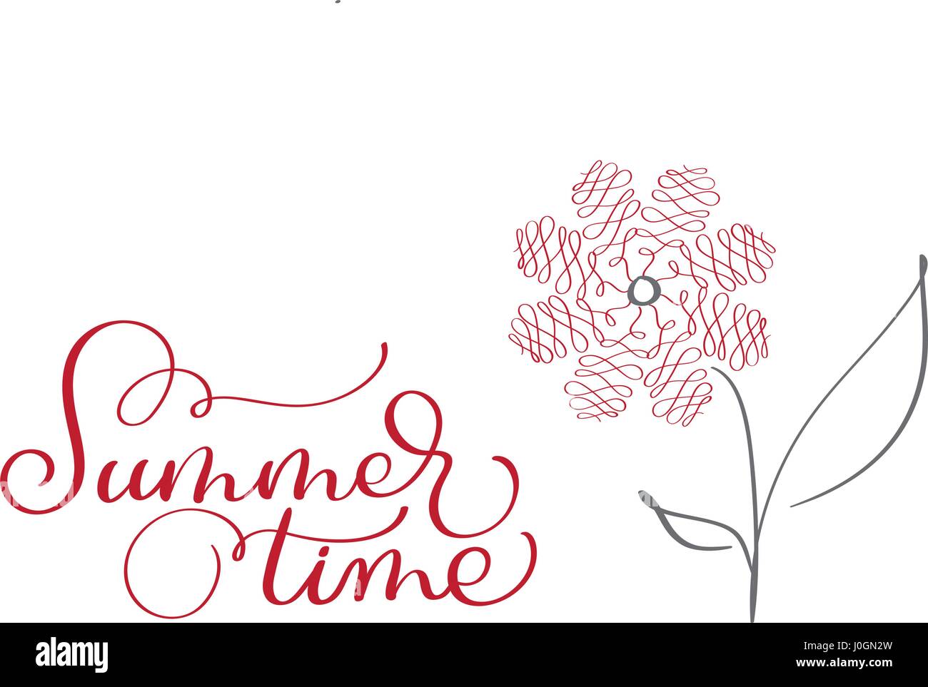 Summer Time vector vintage text on white background. Calligraphy ...