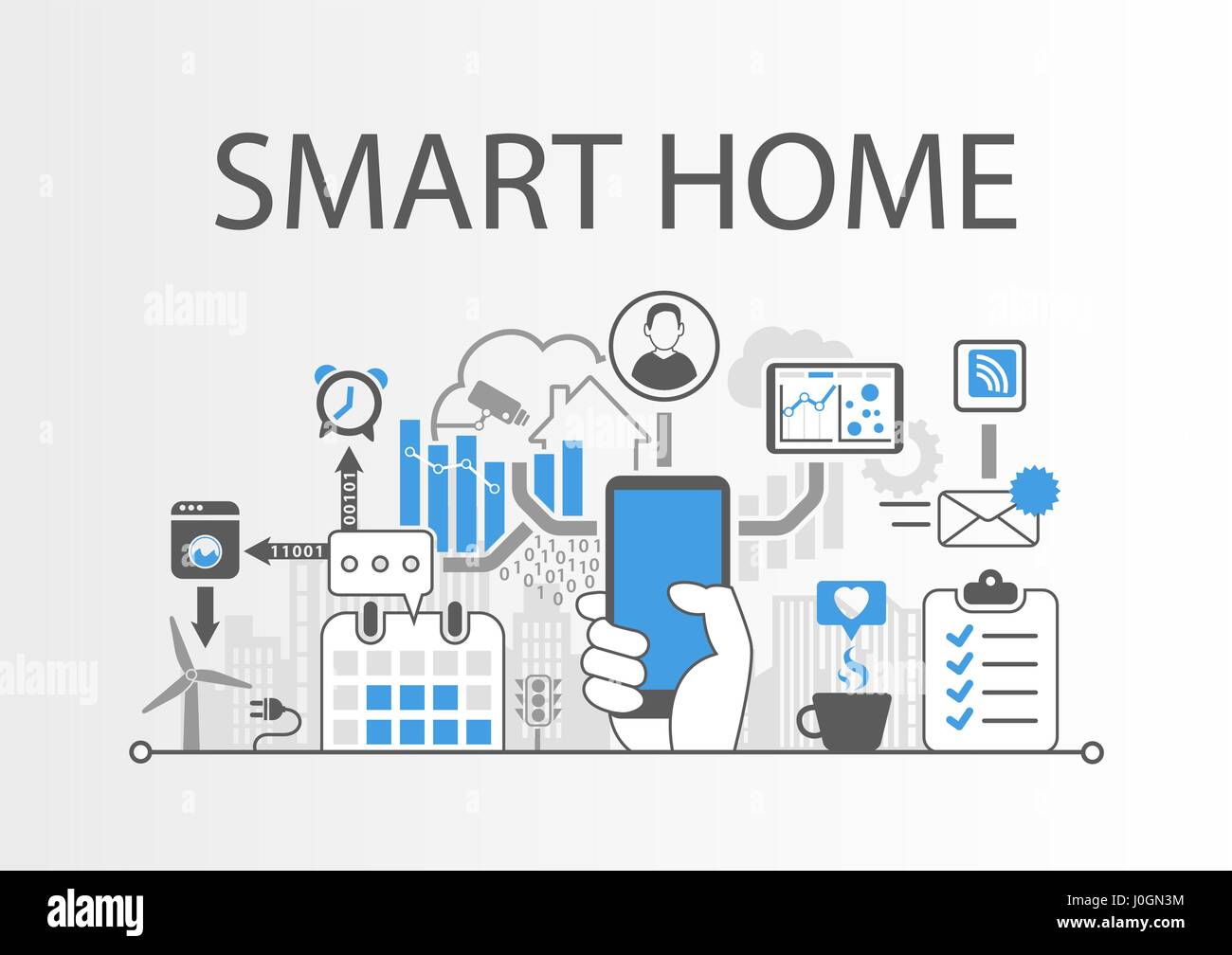 Smart home automation dashboard control Stock Vector Images - Alamy