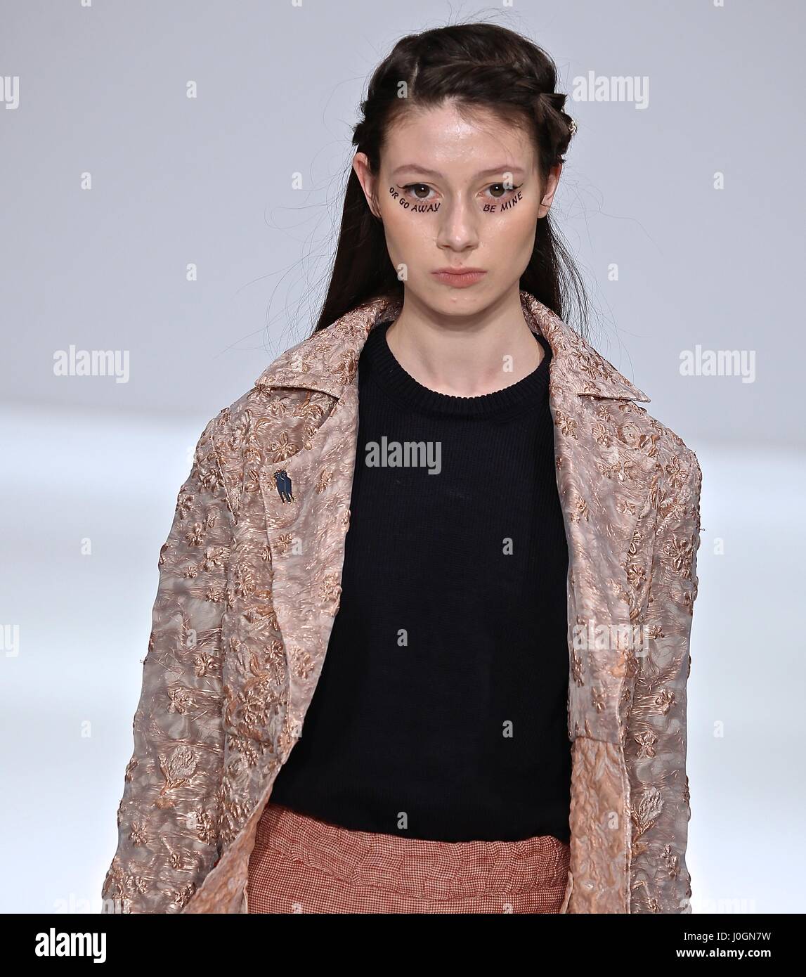 Models at Freemasons Hall at London Fashion Week Stock Photo - Alamy