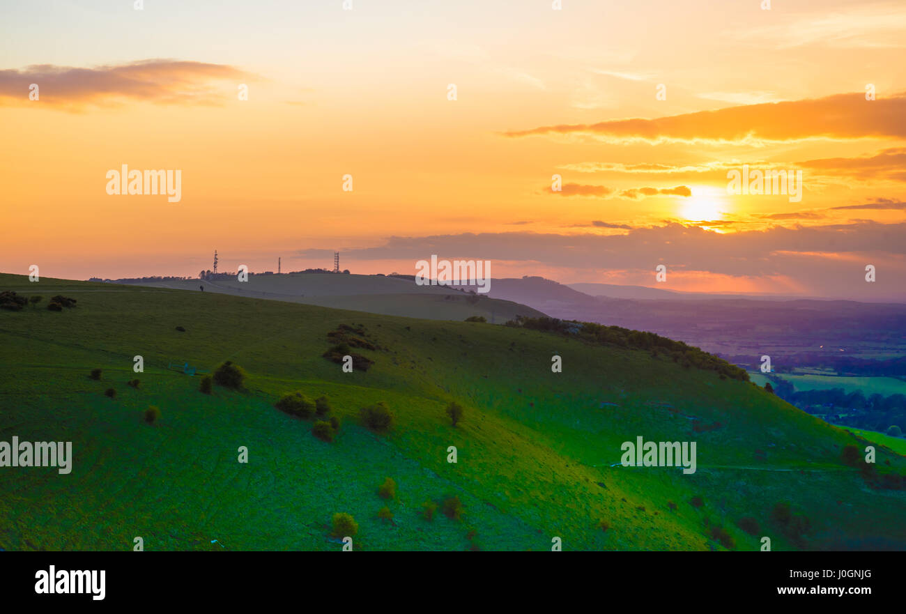 The South Downs countryside at Devil's Dyke near Brighton in East ...