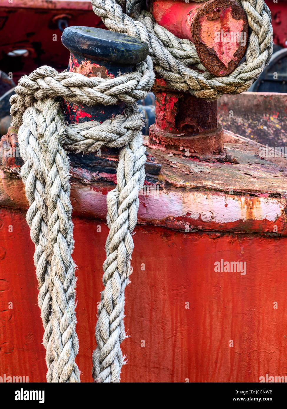 Mooring Rope Detail at North Carr Lightship City Quay Dundee Scotland ...
