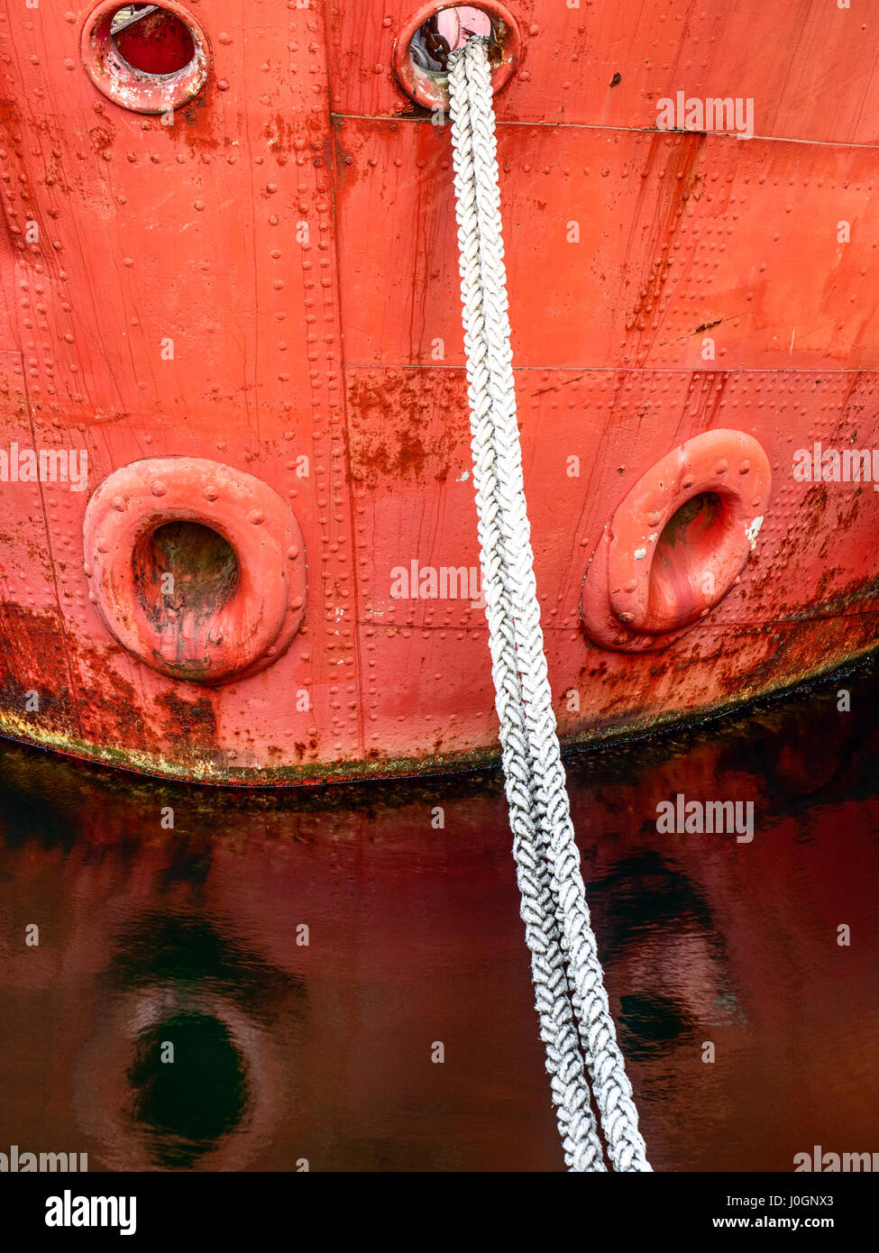 Mooring Rope Detail at North Carr Lightship City Quay Dundee Scotland ...