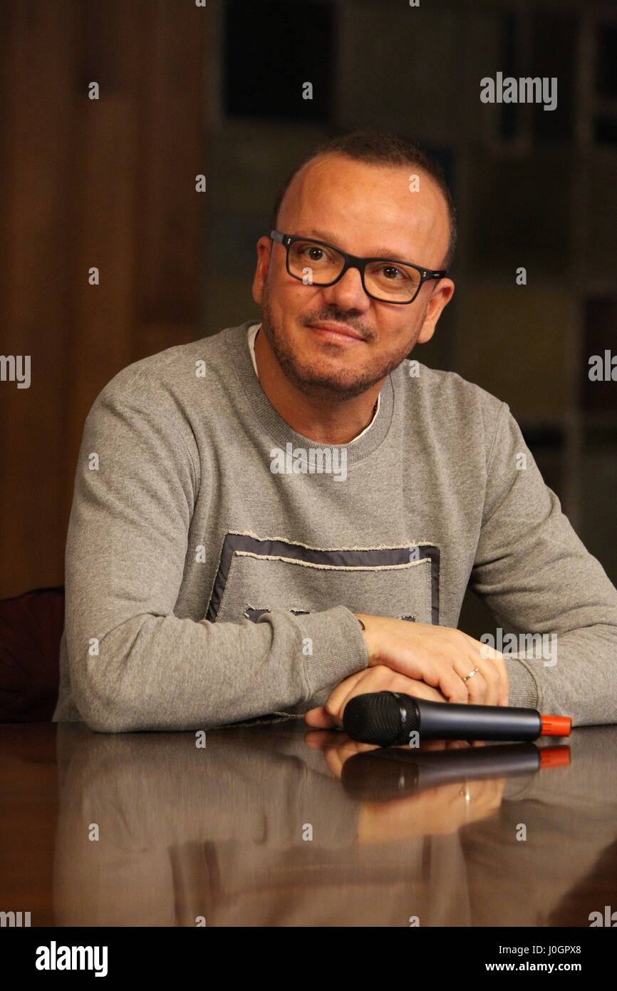 Gigi D'Alessio attending a press conference for Italian television show ...