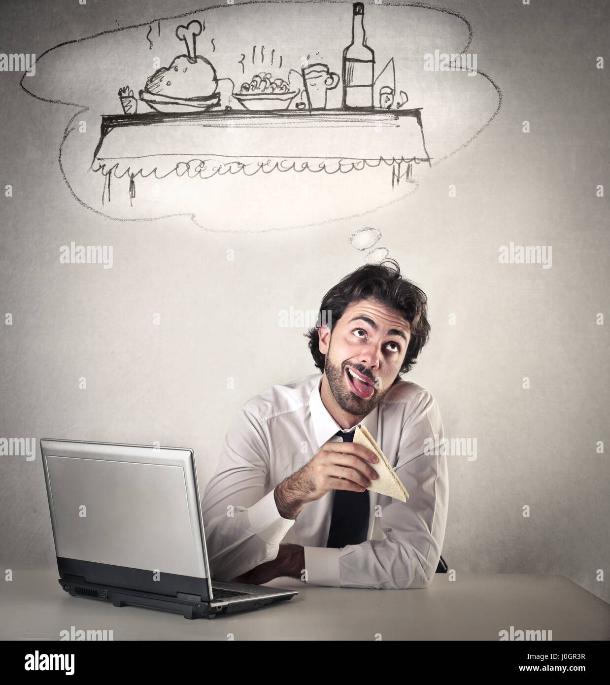 Man sandwich office desk hi-res stock photography and images - Alamy