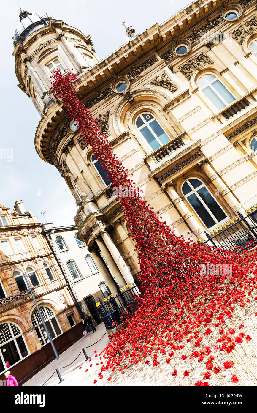 Weeping Window at Hull Cascade of poppies on the Maritime Museum in ...
