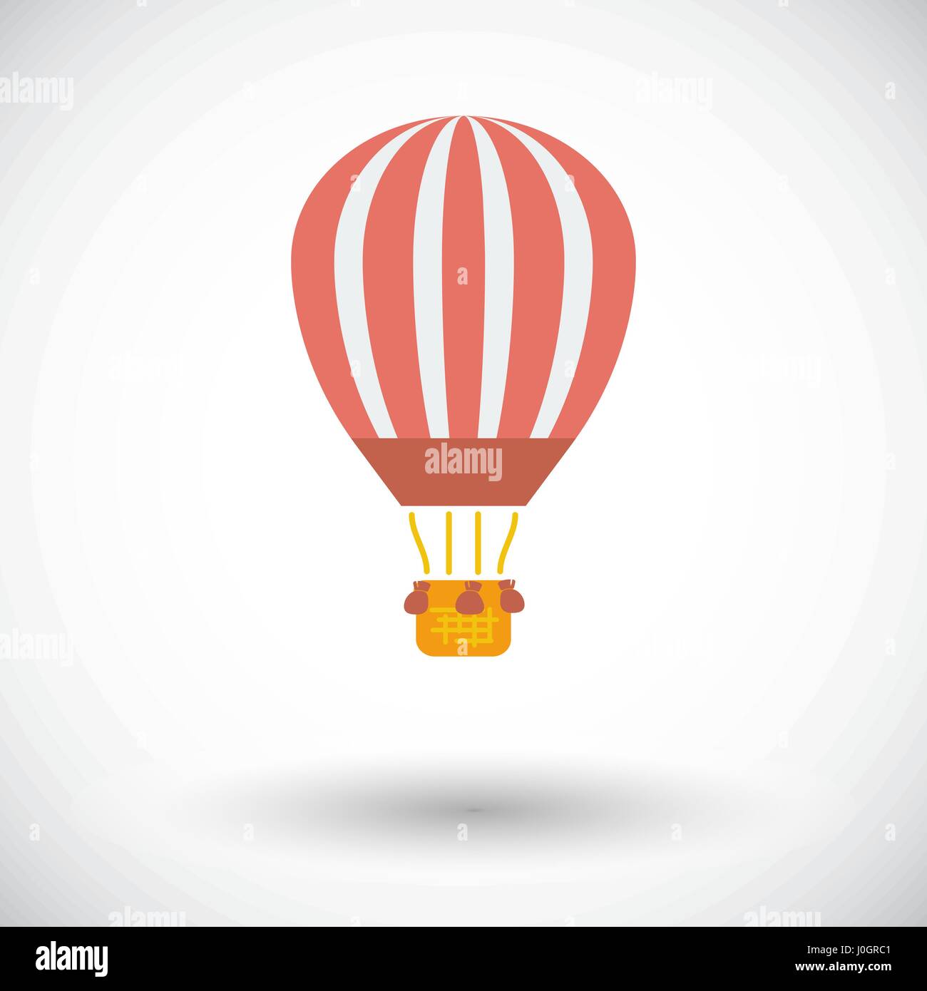 Air balloon. Single flat icon on white background. Vector illustration ...