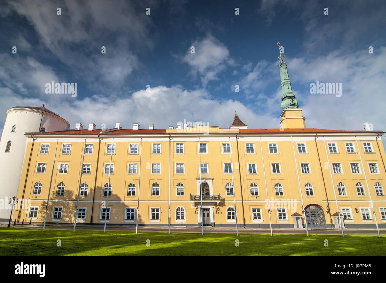 Riga castle. The castle is a residence for a president of Latvia Stock ...