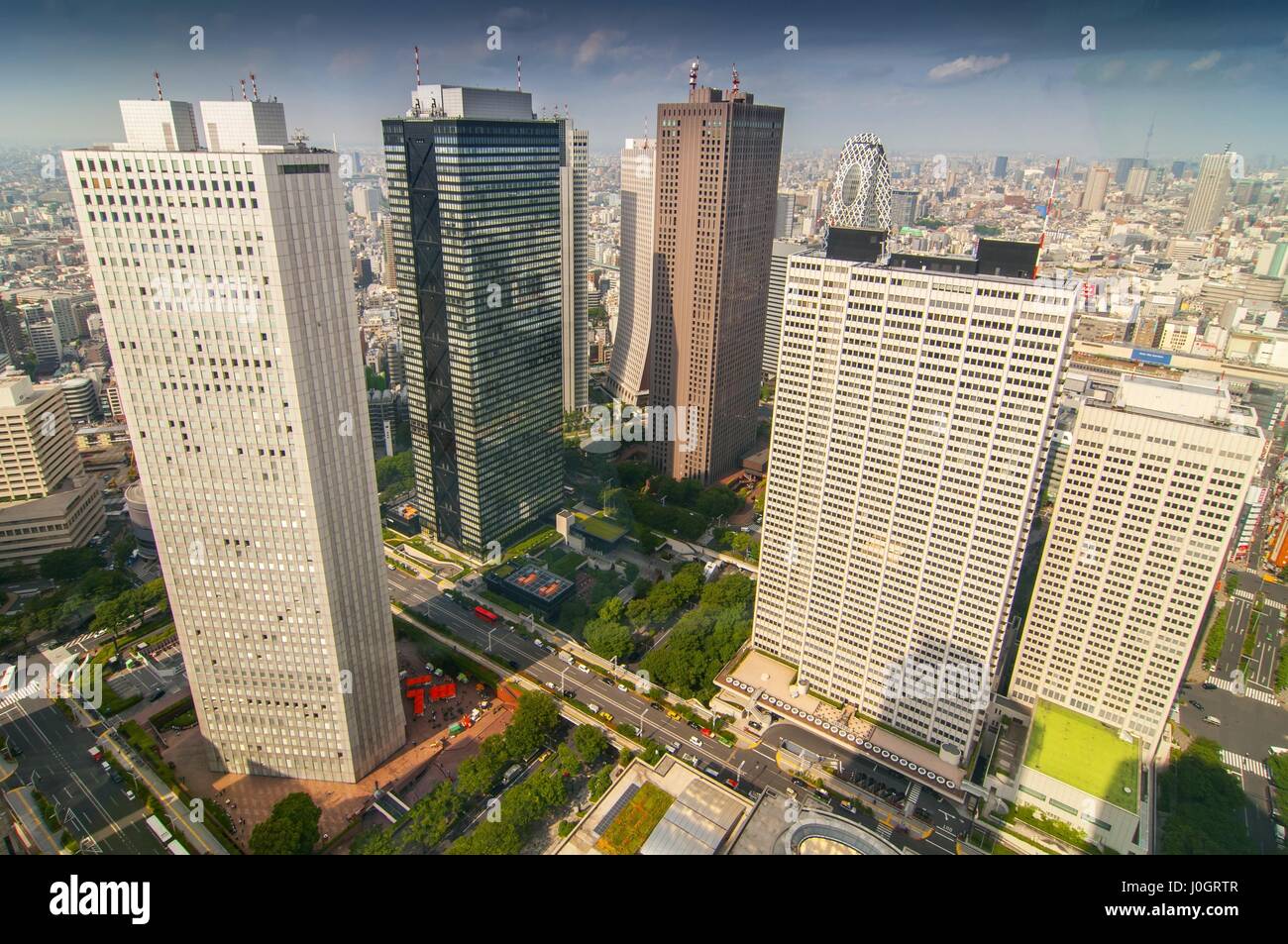 Aerial view of the Japanese capital city seen from the Metropolitan ...