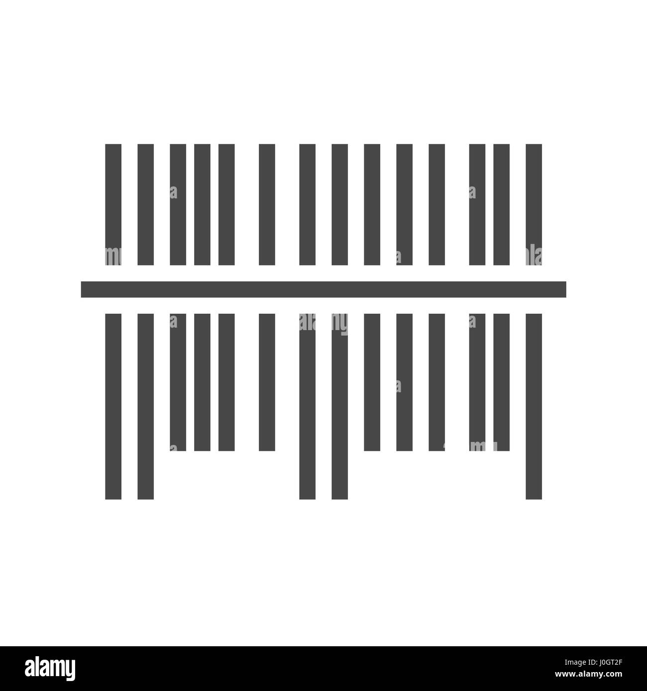 Bar Code Thin Line Vector Icon. Flat icon isolated on the white ...