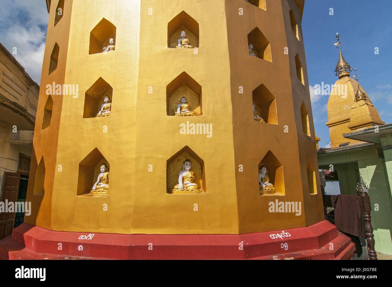 Popa Taungkalat monastery atop an outcrop of Mount Popa volcano ...