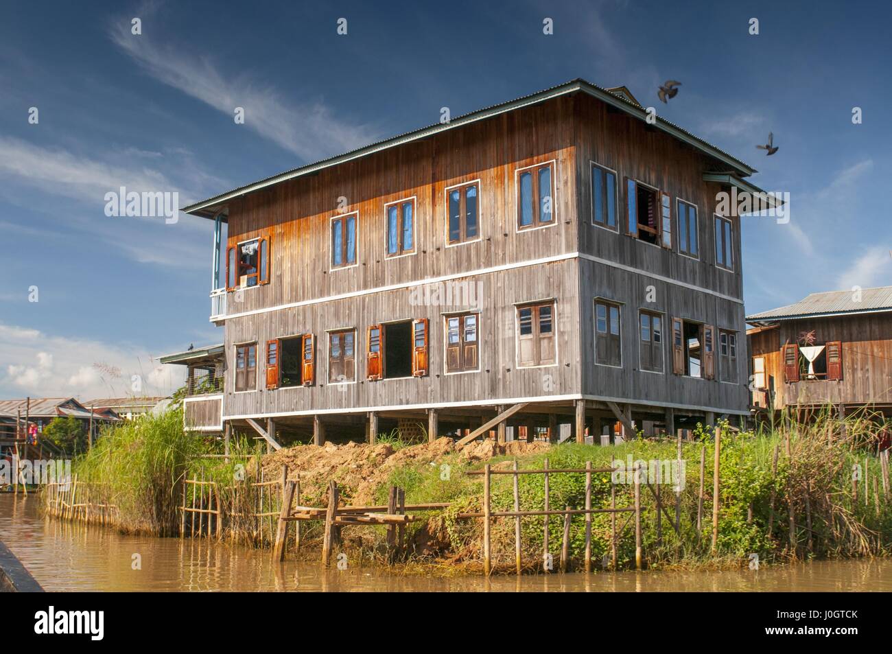 A house on bamboo sticks in Inle Lake, Myanmar (Burma Stock Photo - Alamy