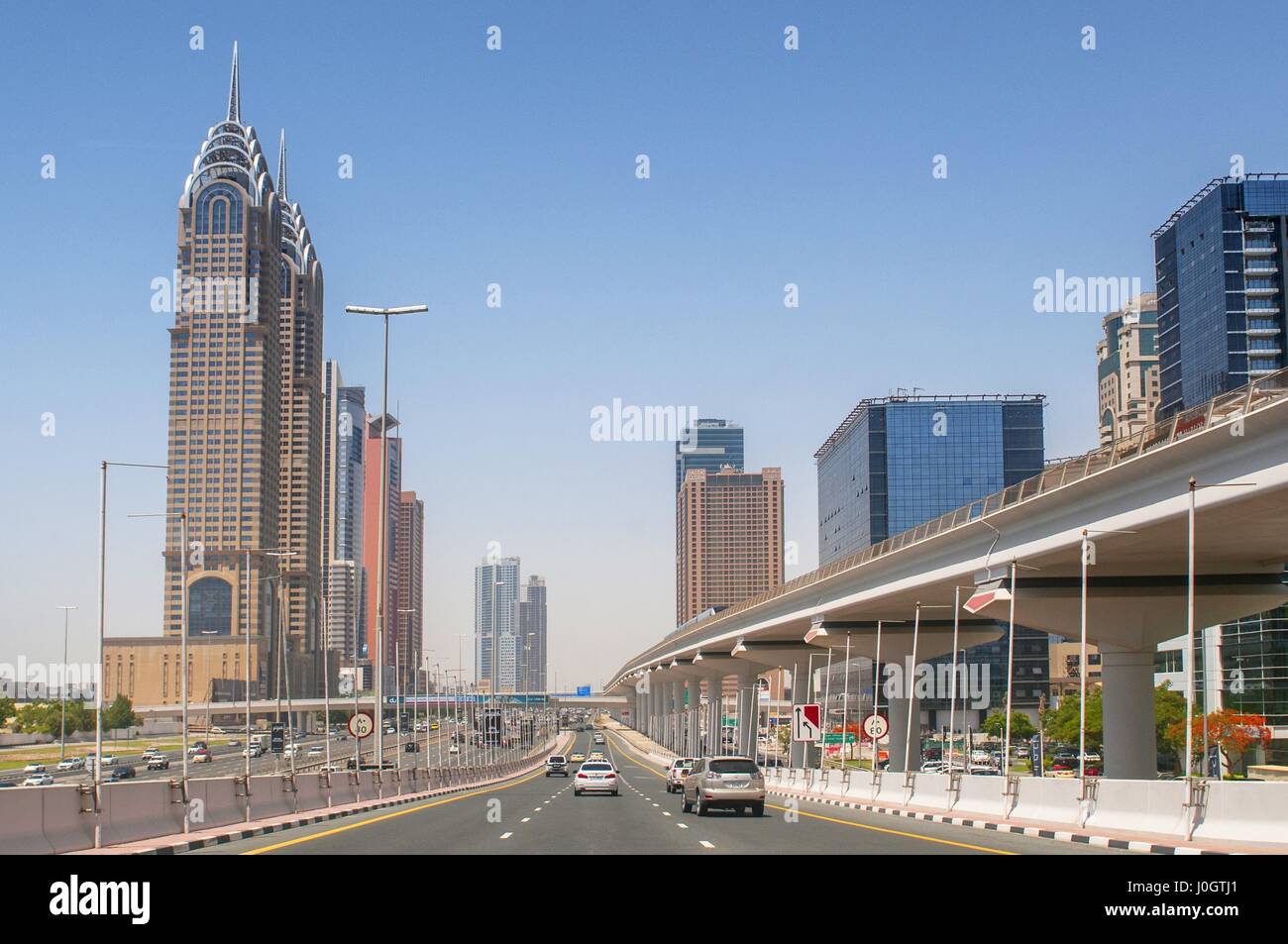 The development of the Sheikh Zayed Road in Dubai, United Arab Emirates ...