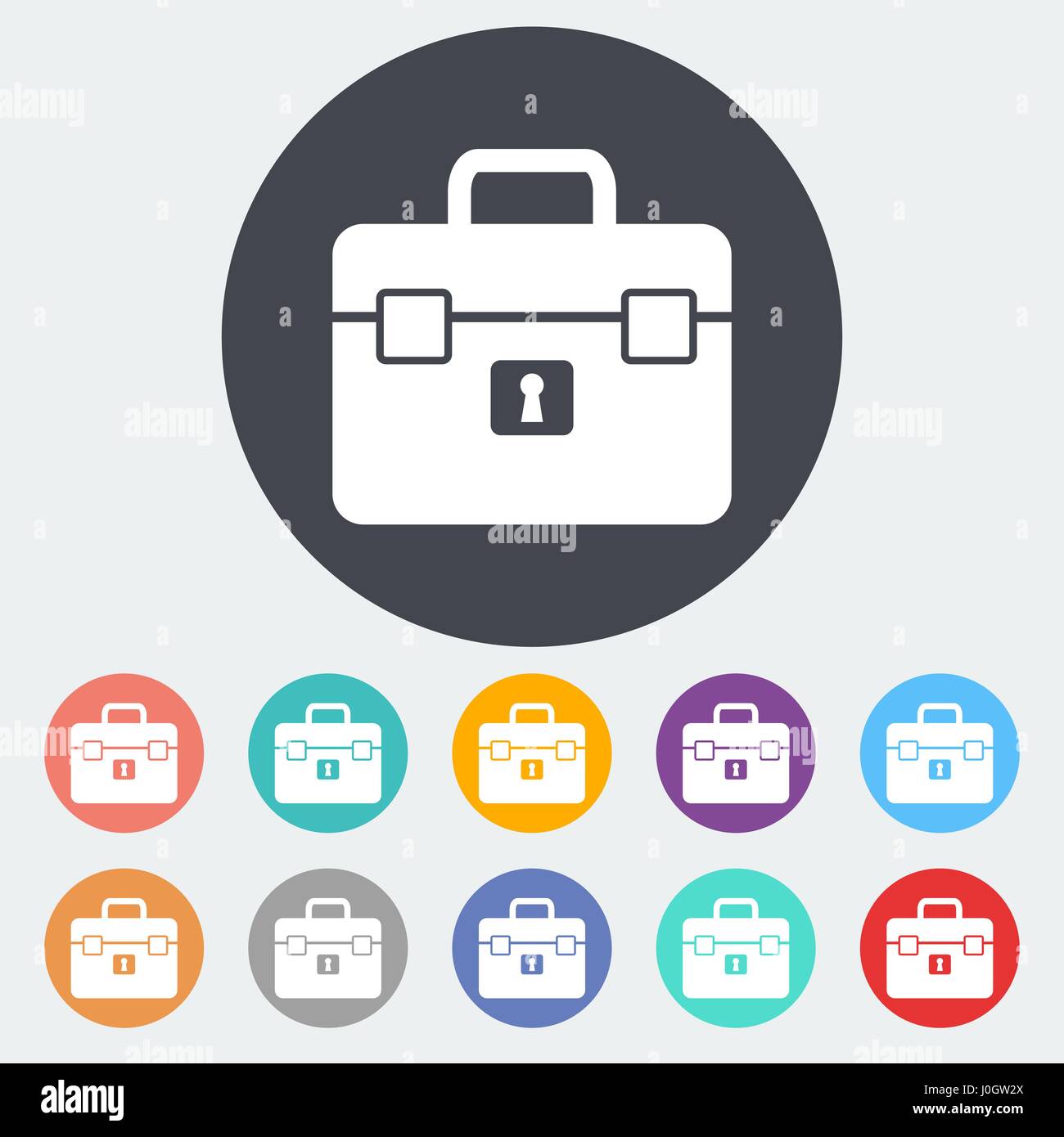 Briefcase. Single flat icon on the circle. Vector illustration Stock ...
