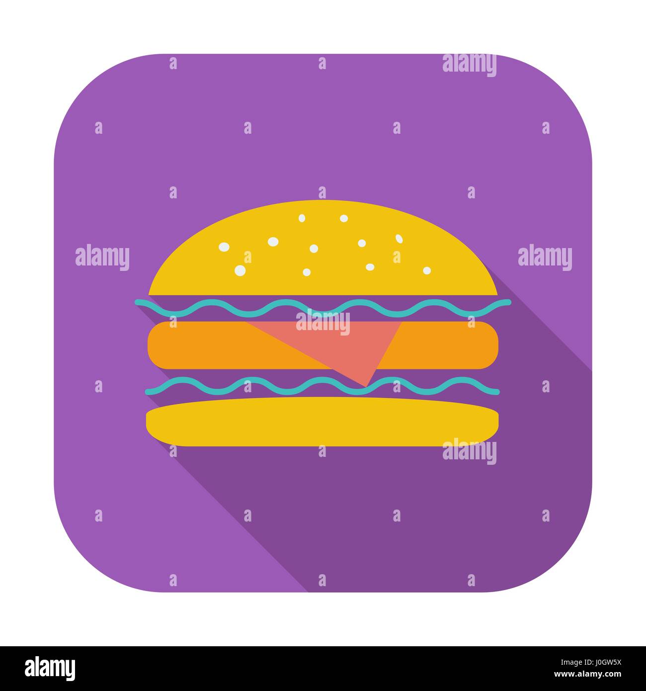 Burger. Single flat color icon. Vector illustration Stock Vector Image ...