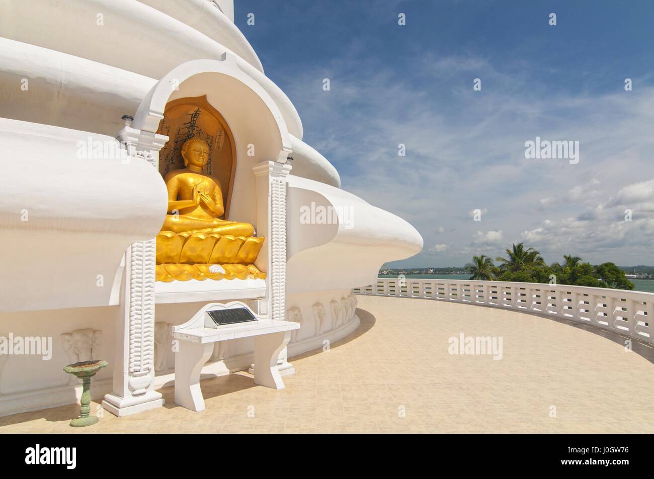 Japanese Peace Pagoda In Rumassala, Sri Lanka. The Japanese Peace ...