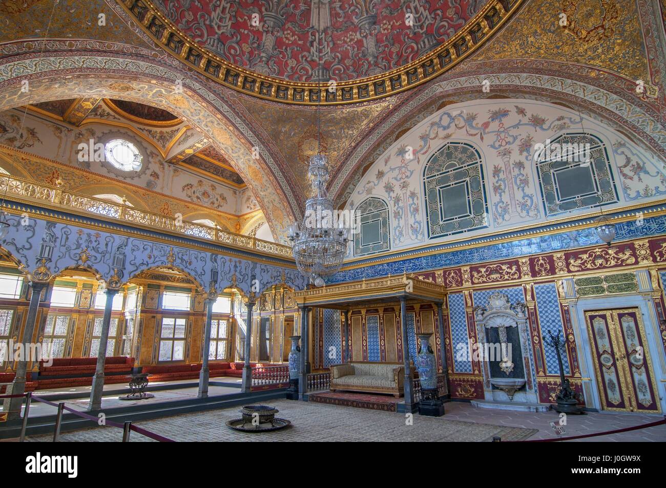 Beautifully audience hall and imperial throne room in the Harem of ...