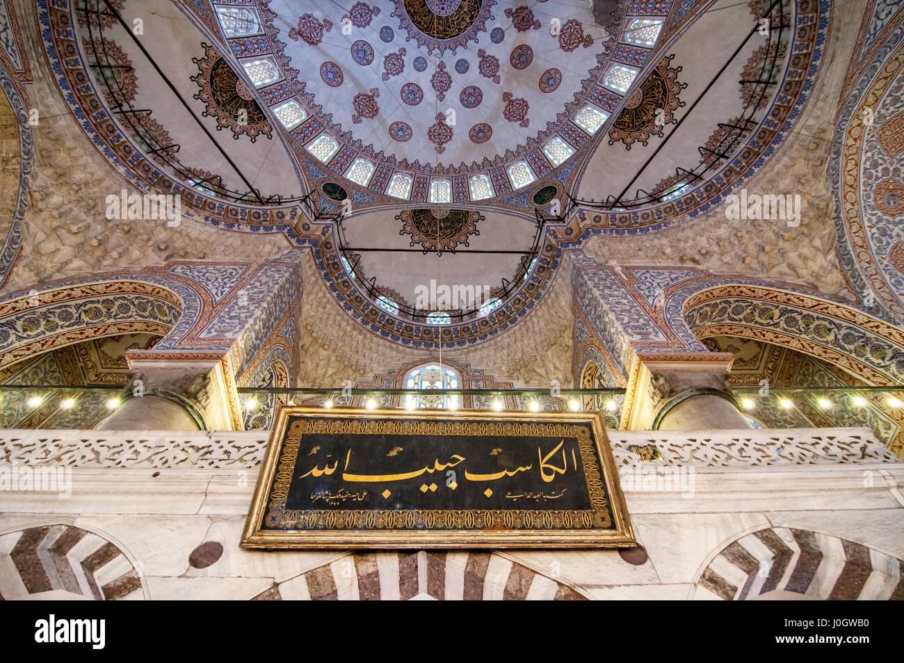 The Blue Mosque Sultan Ahmet Camii details of tile decoration Istanbul ...