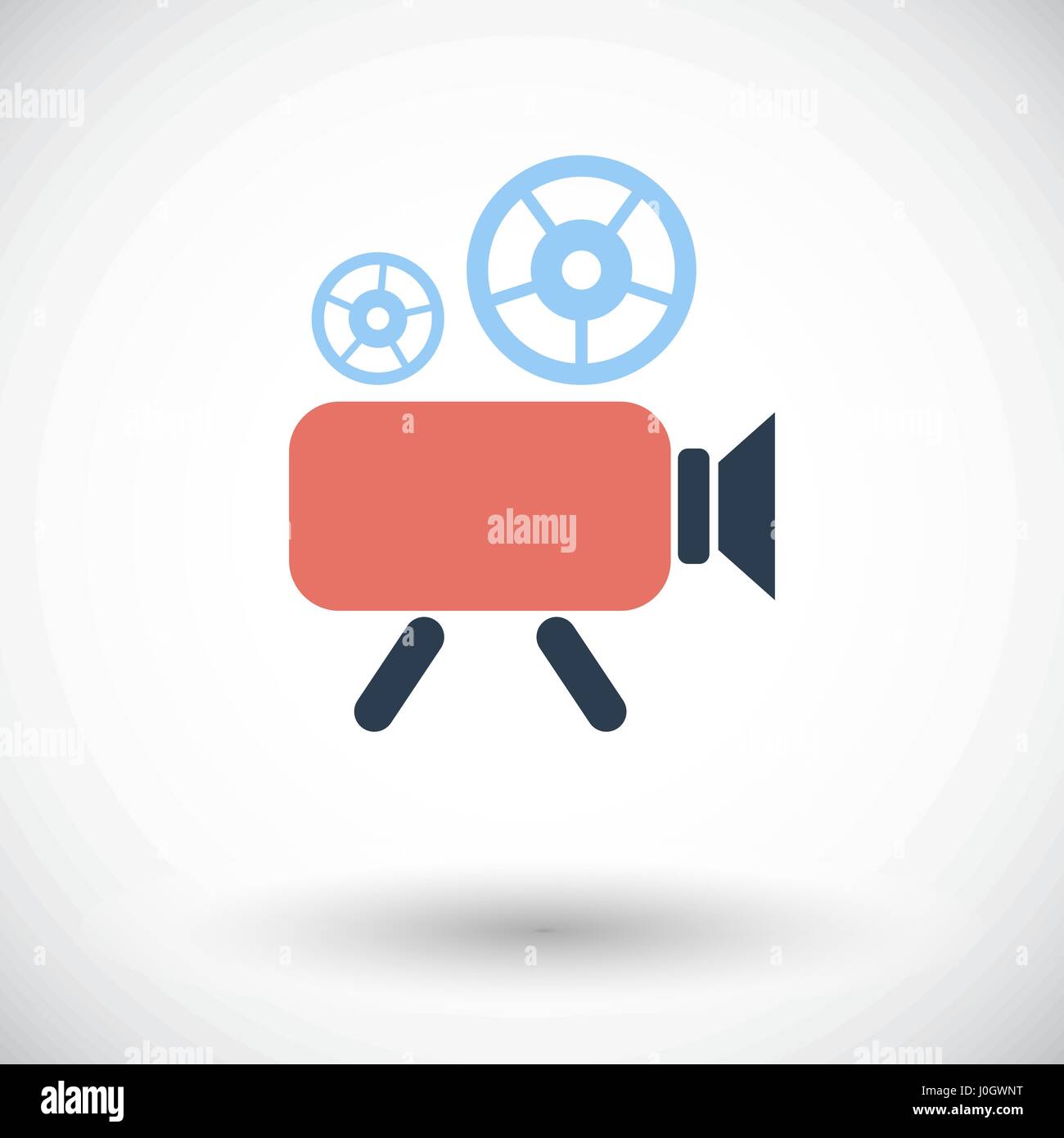 Videocamera. Single flat icon on white background. Vector illustration ...