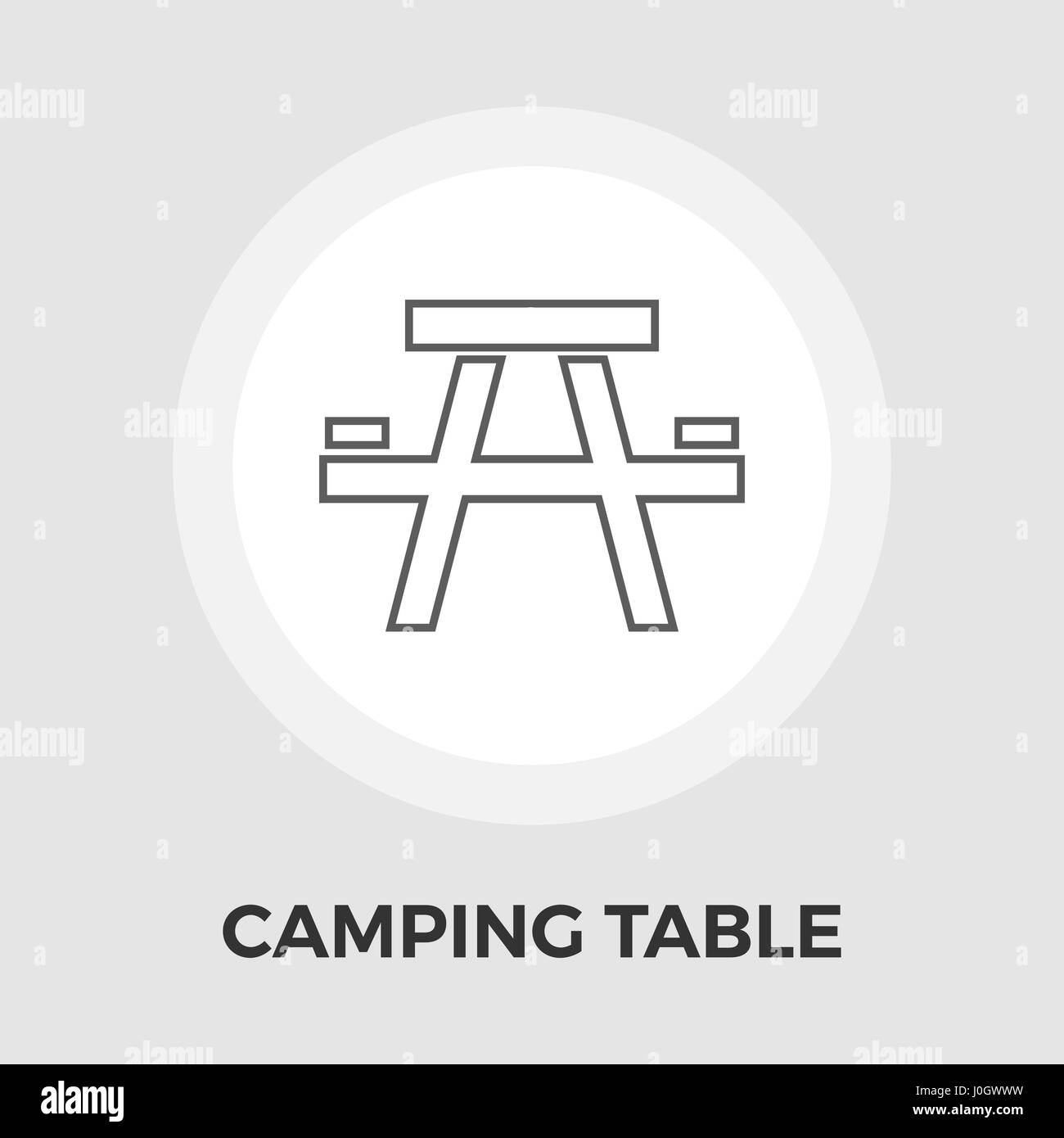Camping table icon vector. Flat icon isolated on the white background ...