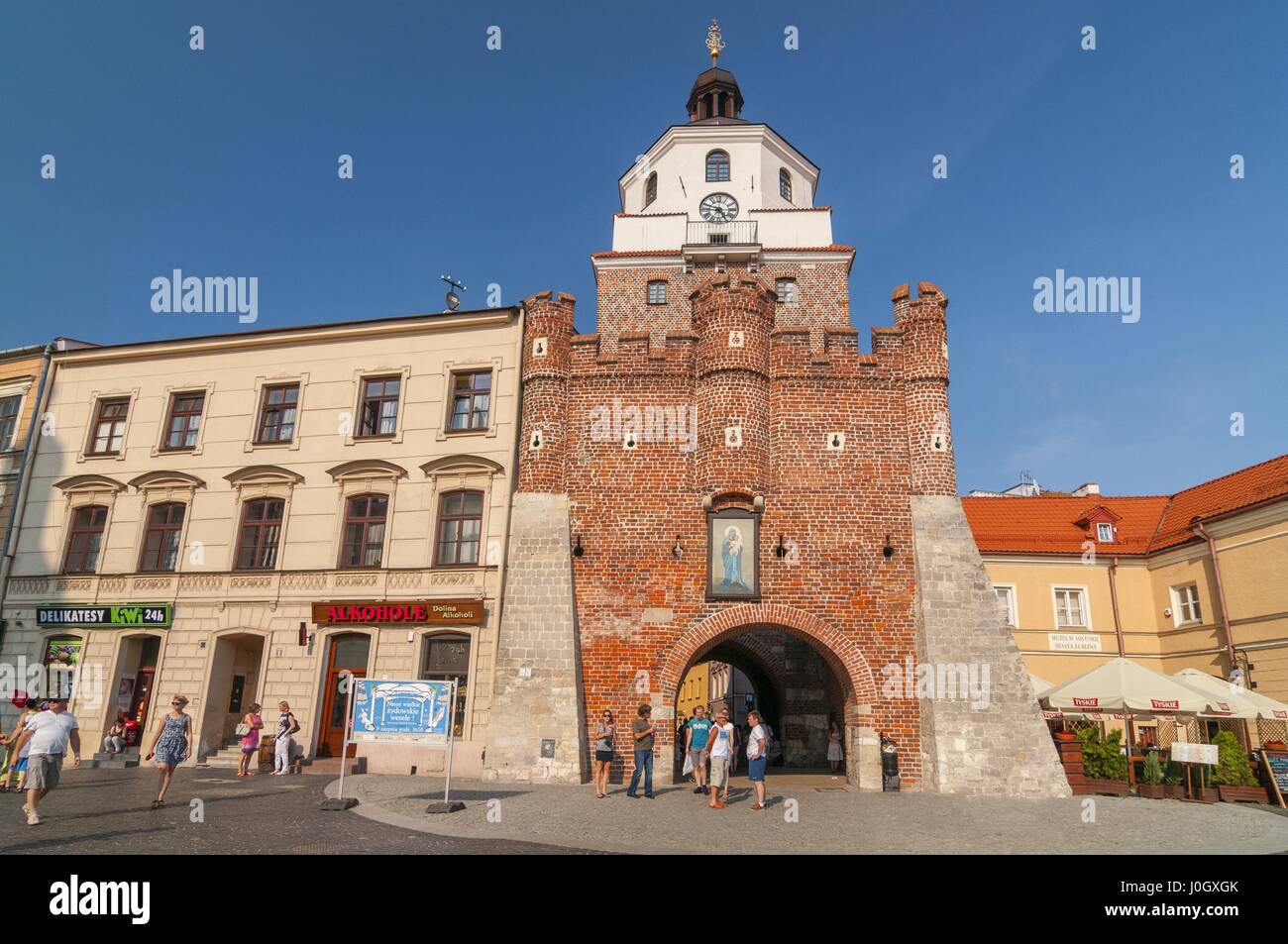 14th Century Krakow Gate (Brama Krakowska), the main entrance into the ...