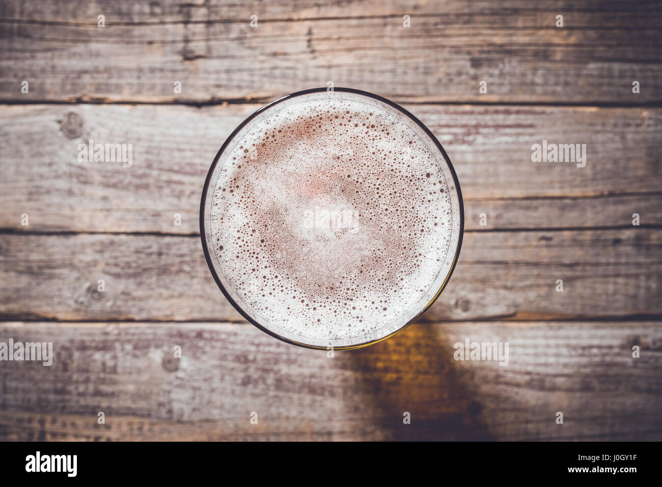 Glass of beer. Top view Stock Photo - Alamy