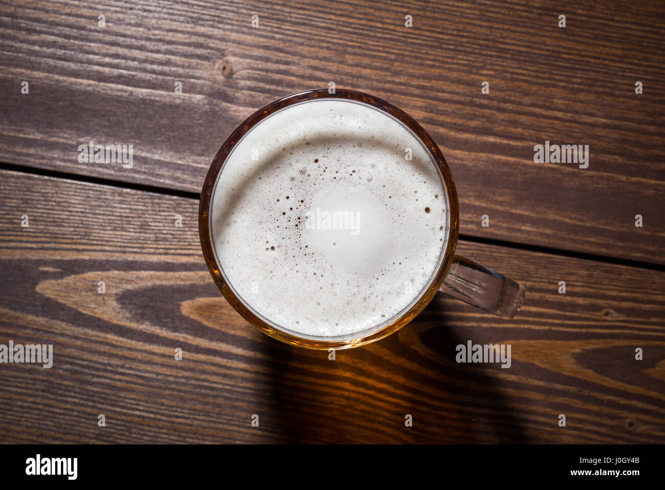 Glass of beer. Top view Stock Photo - Alamy