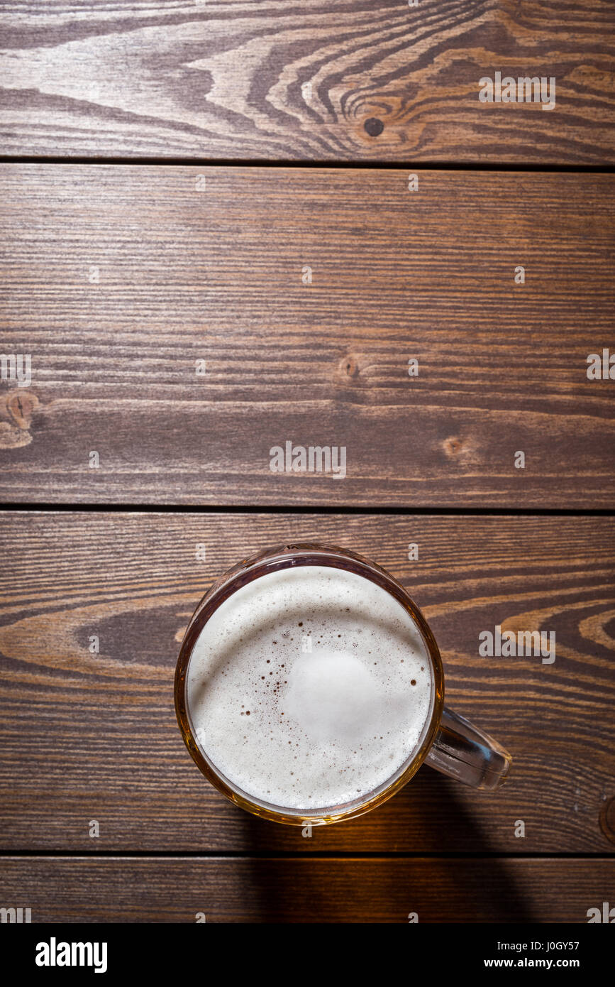 Glass of beer. Top view Stock Photo - Alamy