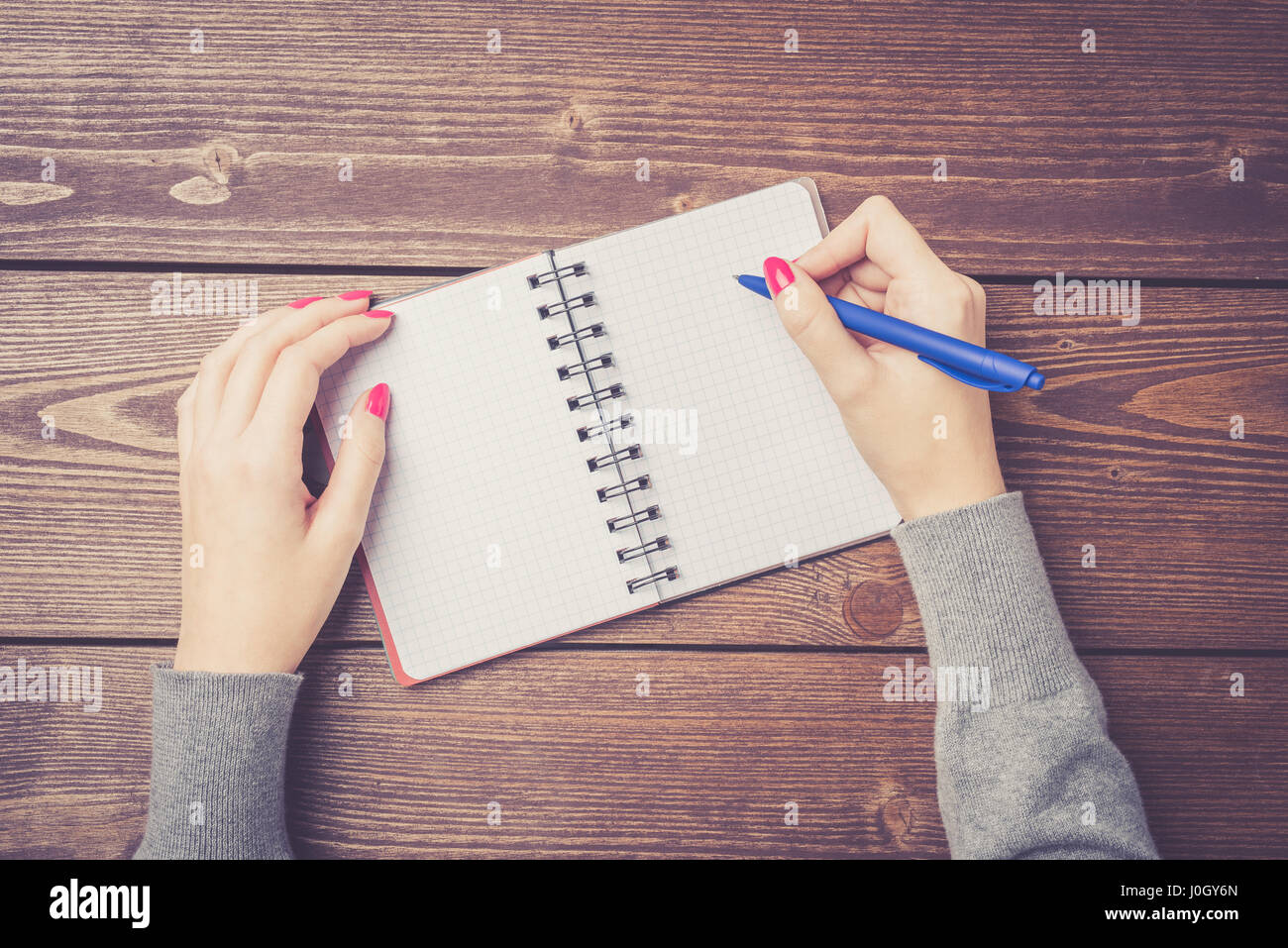Top view woman writing hi-res stock photography and images - Alamy