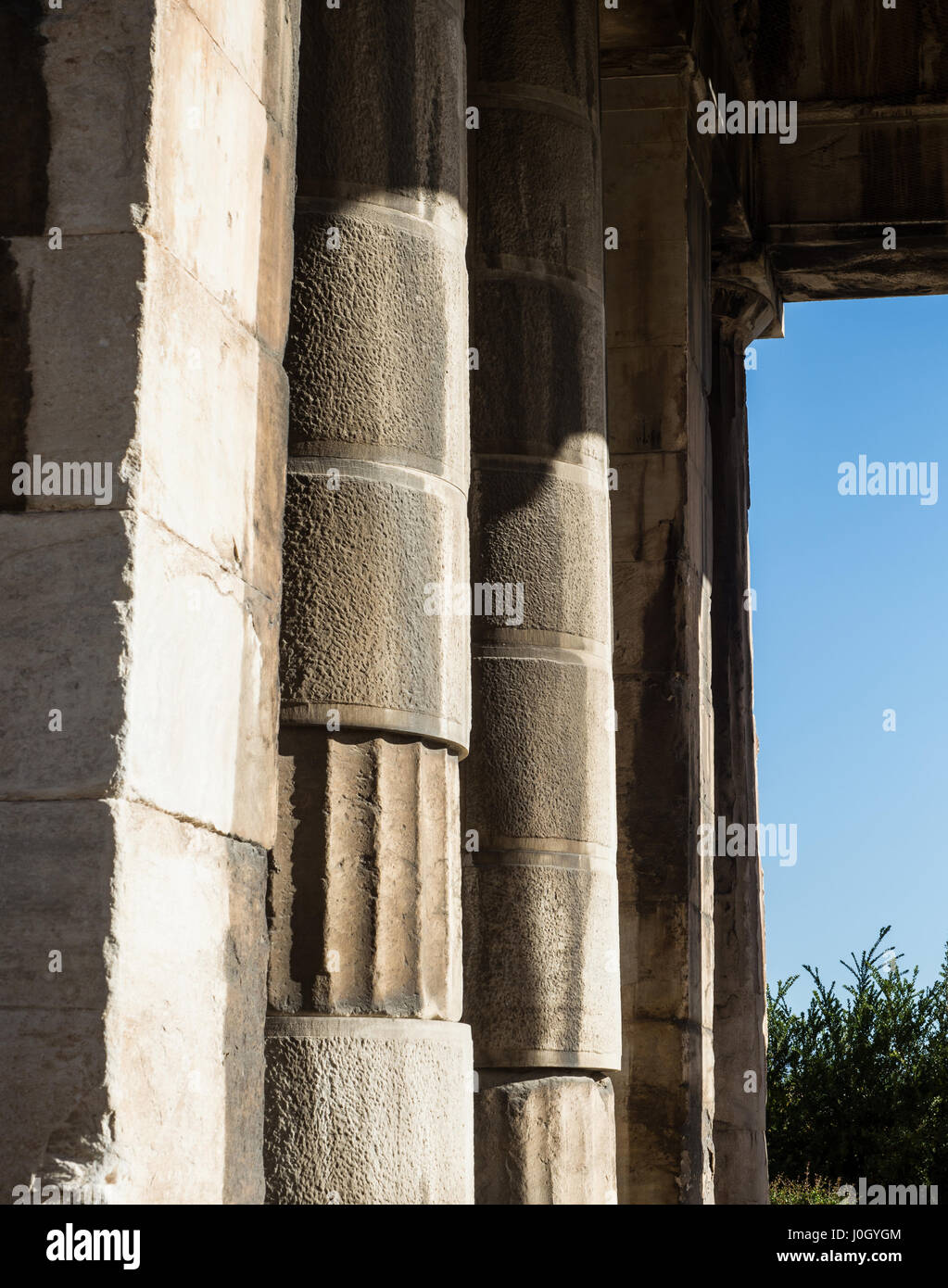 Doric columns details of the temple of Hephaestus in Ancient Agora ...