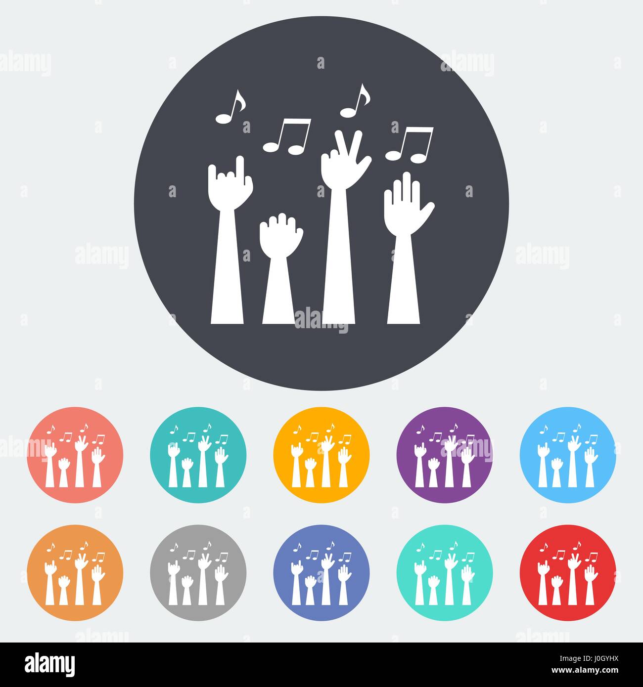 Concert. Single flat icon on the circle. Vector illustration Stock ...