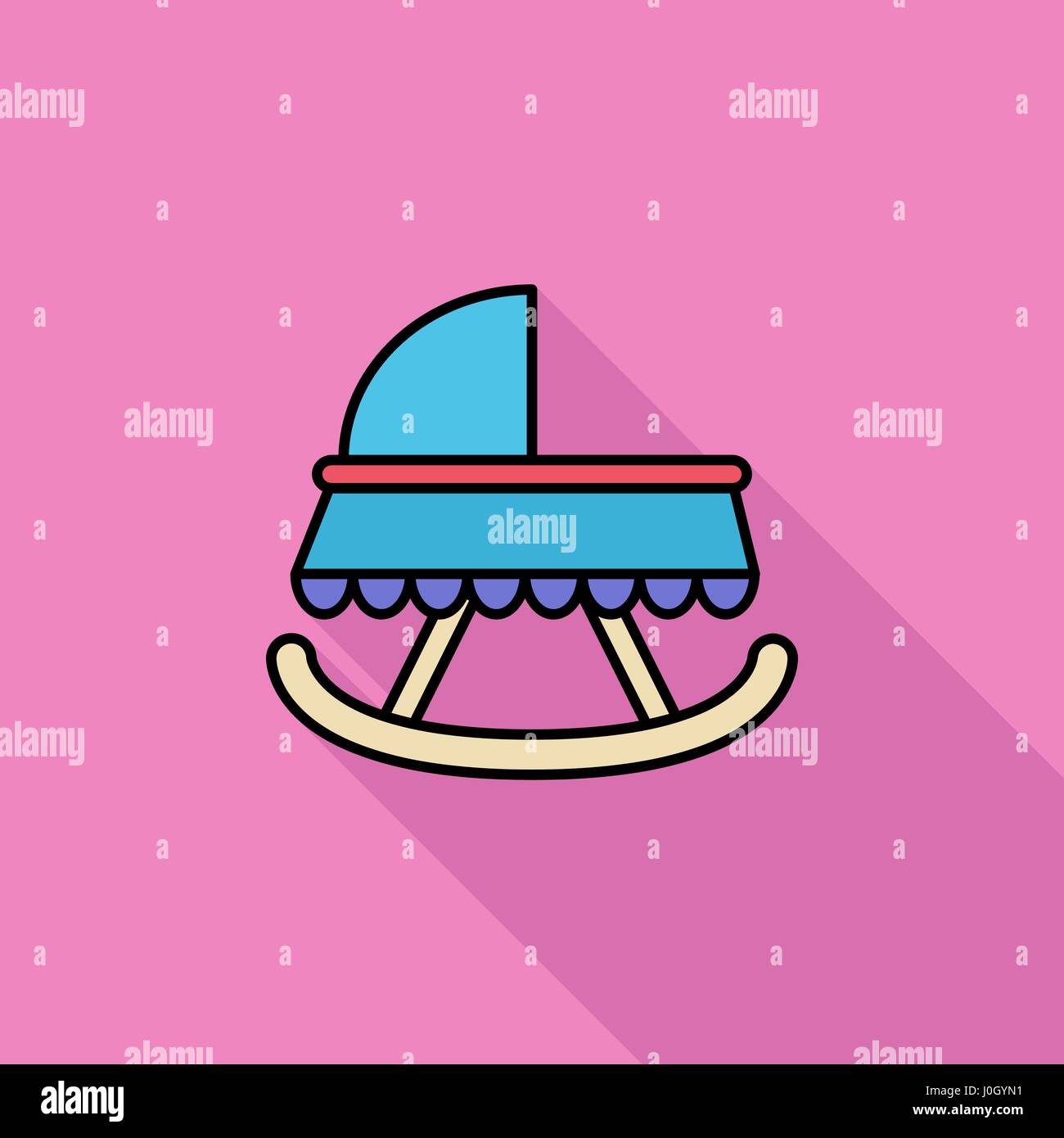 Cradle icon. Flat vector related icon with long shadow for web and ...