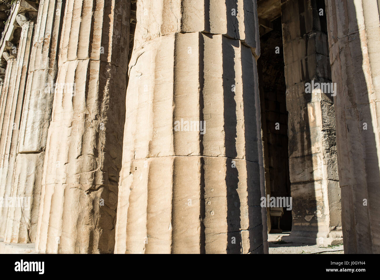 Doric columns details of the temple of Hephaestus in Ancient Agora ...