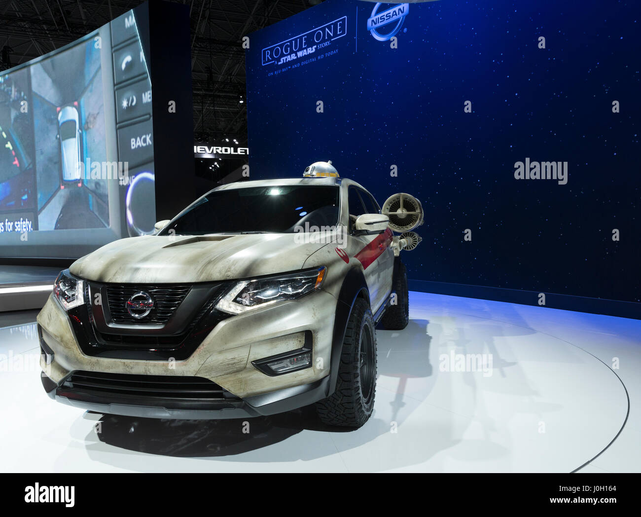 New York, NY USA - April 12, 2017: Nissan Rogue for Rogue One A Star ...