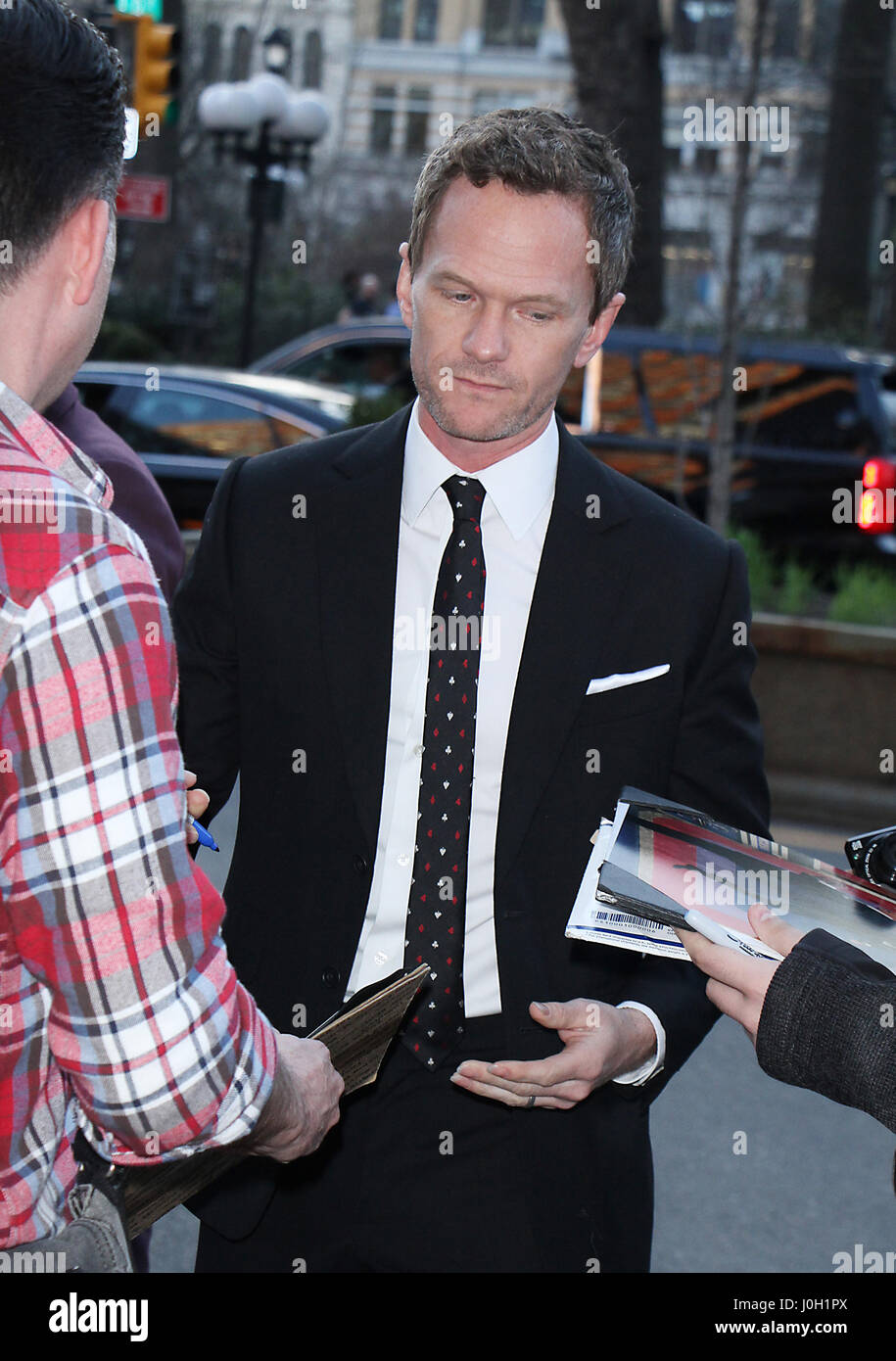 New York, NY, USA. 12th Apr, 2017. Neil Patrick Harris arriving to the ...