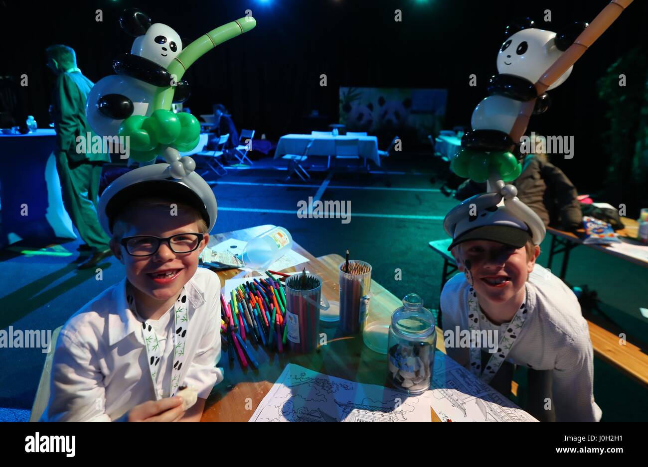 Amsterdam, Netherlands. 12th Apr, 2017. Children wait for pandas at ...
