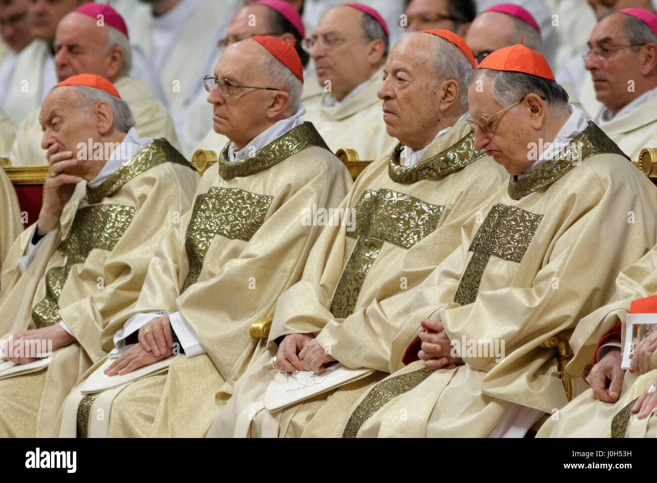 Vatican City, Vatican. 13th Apr, 2017. Cardinals attend the Chrism Mass ...