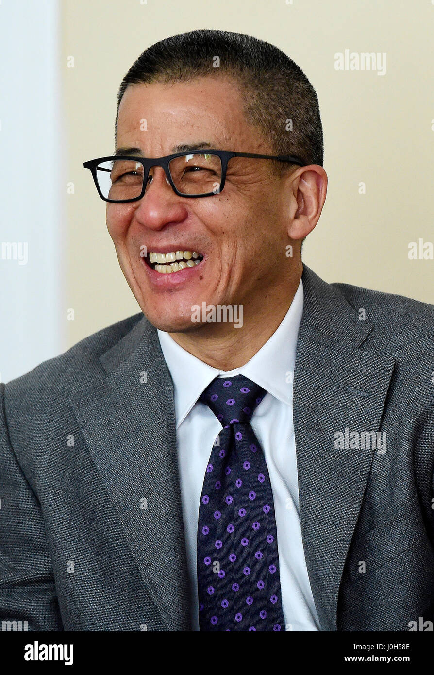 Prague, Czech Republic. 13th Apr, 2017. U.S. oncologist Anthony Back ...